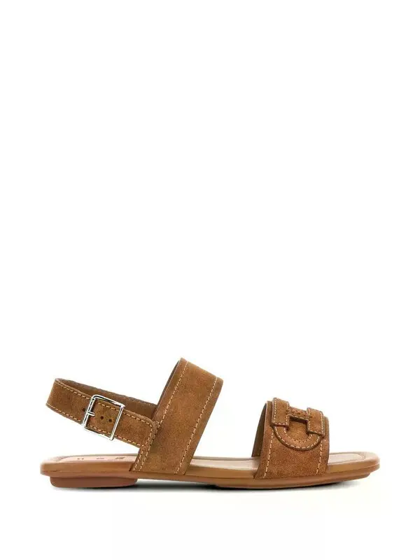 Hogan H685 Logo-appliqué Sandals - Brown