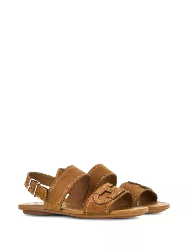Hogan H685 Logo-appliqué Sandals - Brown