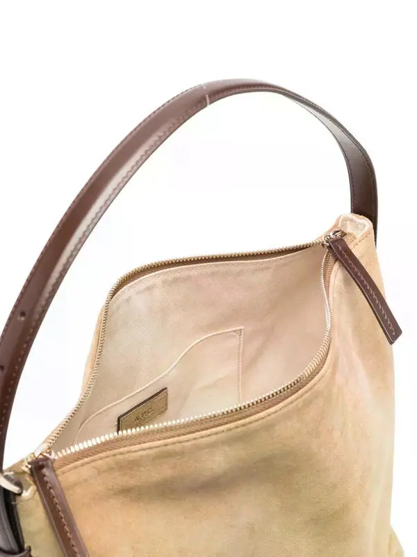 A.p.c. Vera Suede Shoulder Bag - Neutrals