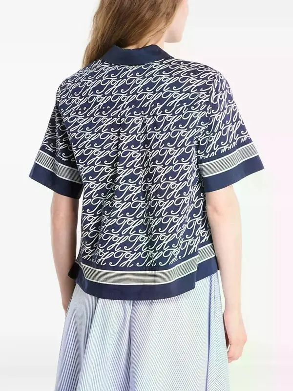 Tommy Hilfiger Monogram-print Short-sleeve Shirt - Blue