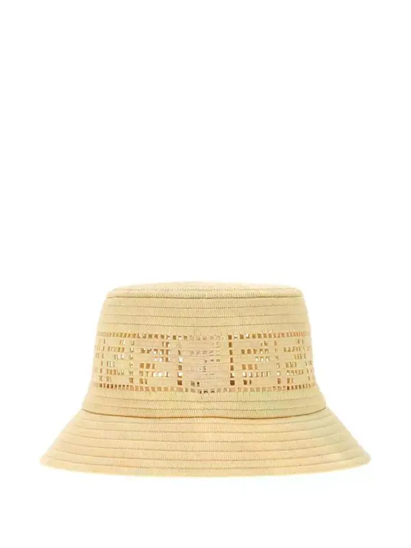Fendi Logo-perforated Bucket Hat - Neutrals