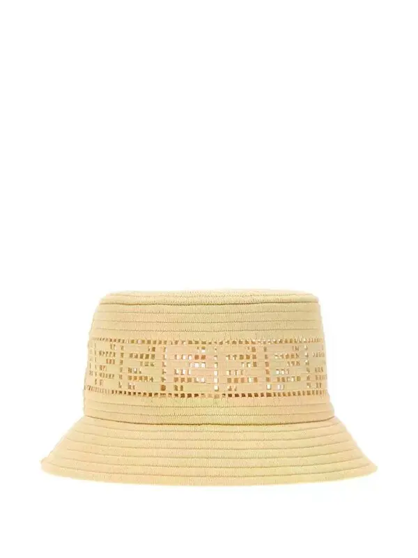 Fendi Logo-perforated Bucket Hat - Neutrals