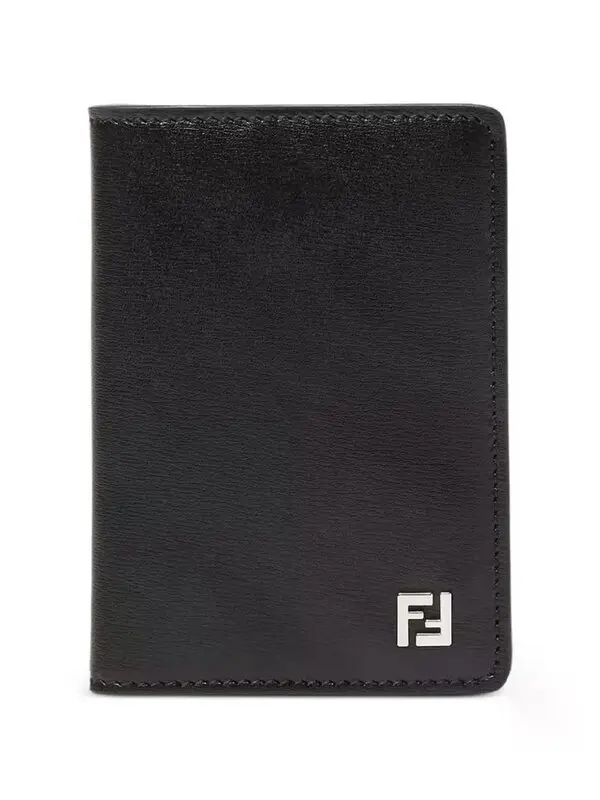 Fendi Ff Logo-plaque Card Holder - Black