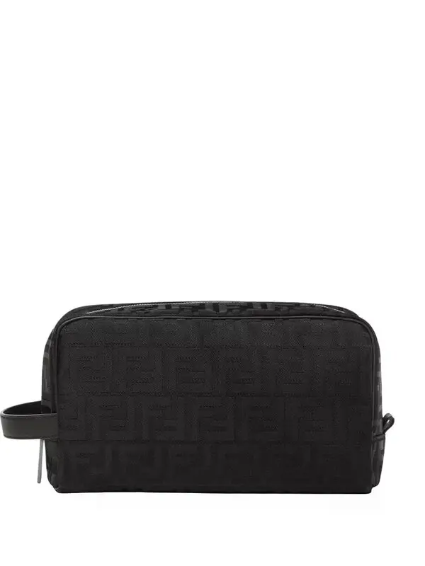 Fendi Ff Logo-jacquard Clutch - Black
