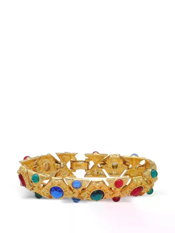 Vintage Embellished Geometric Bracelet - Gold