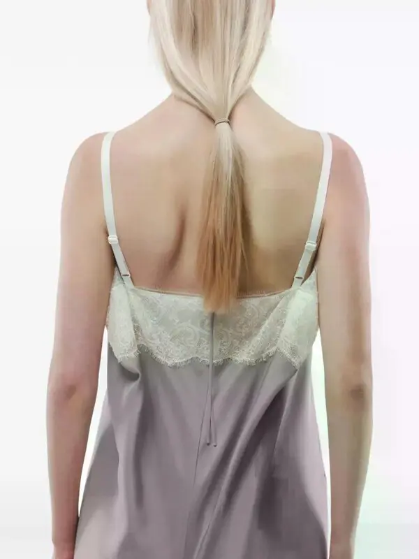Carven Lace-embellished Pleated Slip Dress