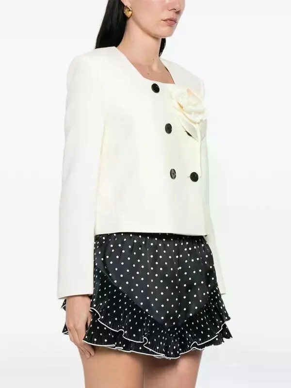 SELF-PORTRAIT Floral Appliqué Fitted Jacket