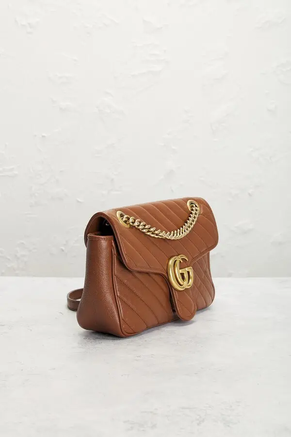 Gucci Gg Marmont Shoulder Bag - Tan