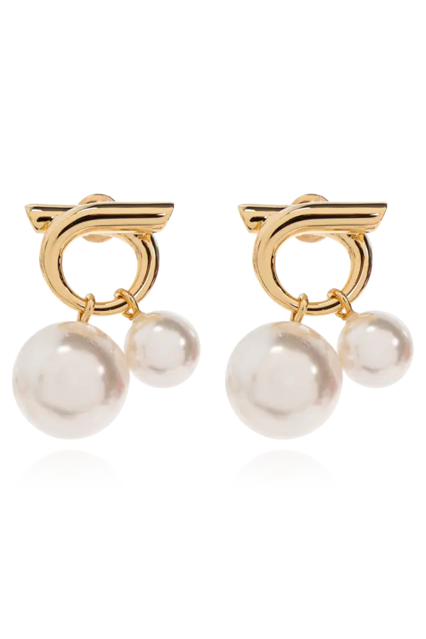 FERRAGAMO Earrings With Pearl - Gold