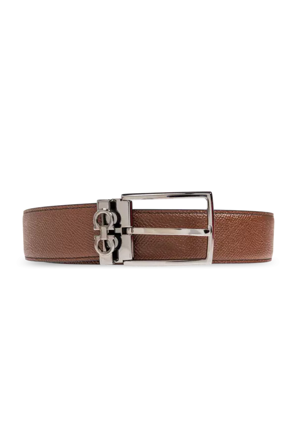 FERRAGAMO Reversible Leather Belt - Brown