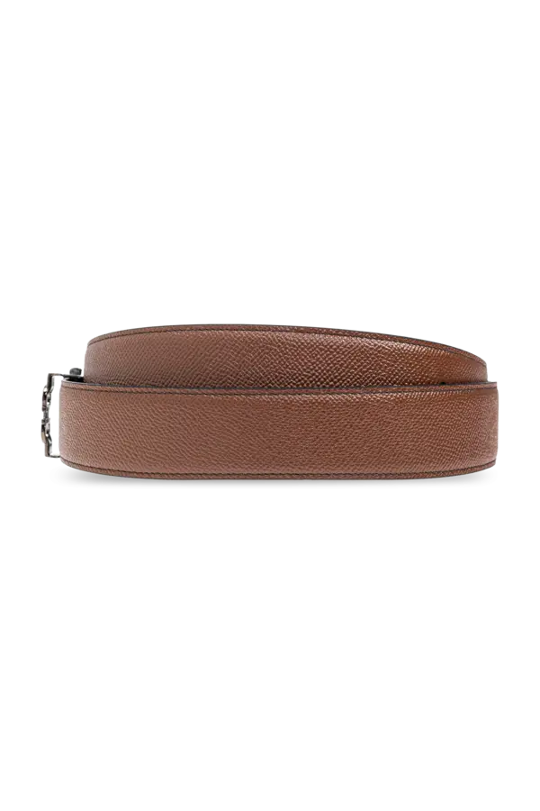FERRAGAMO Reversible Leather Belt - Brown