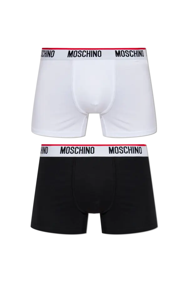 Moschino Two-pack Of Cotton Boxers - Black