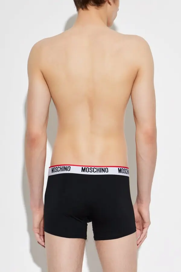 Moschino 2-pack Of Cotton Boxers - Black