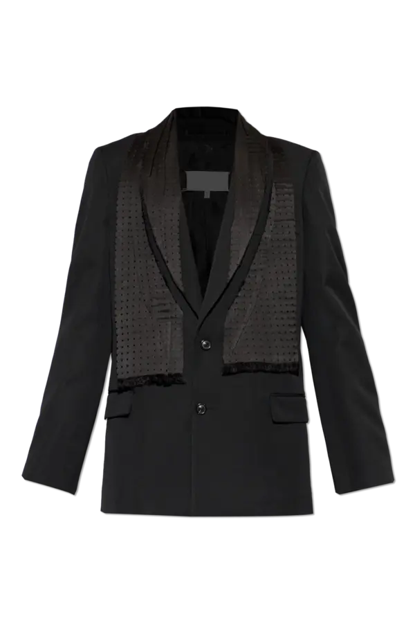 MAISON MARGIELA Blazer With Decoratively Sewn-in Shawl - Black