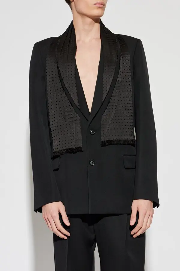 MAISON MARGIELA Blazer With Decoratively Sewn-in Shawl - Black
