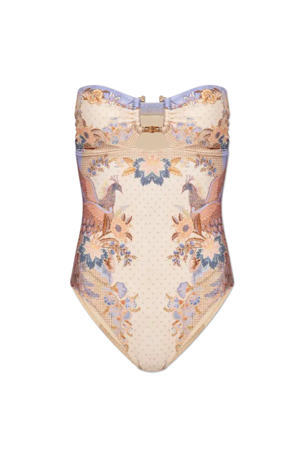 Zimmermann Printed One-piece Bandeau Swimsuit - Multicolour