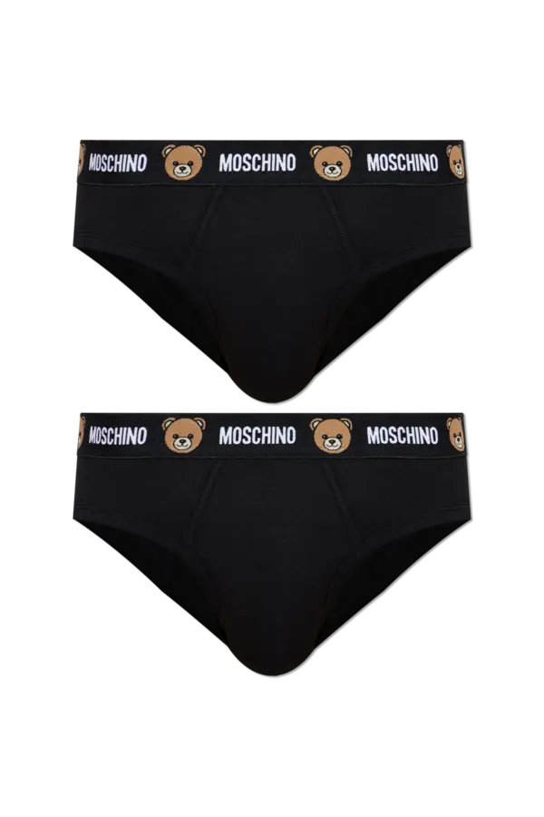 Moschino Two-pack Of Cotton Briefs - Black