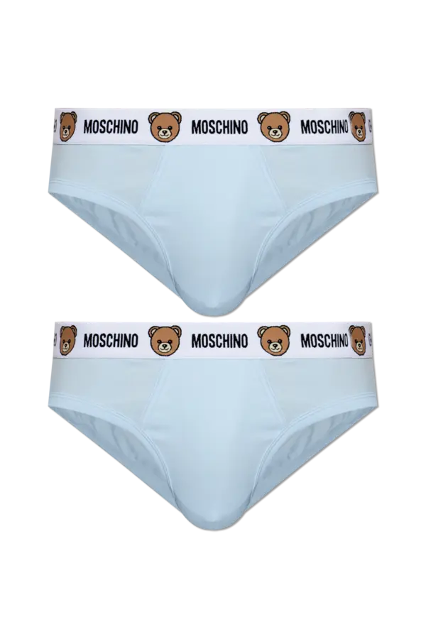 Moschino Two-pack Of Cotton Briefs - Blue