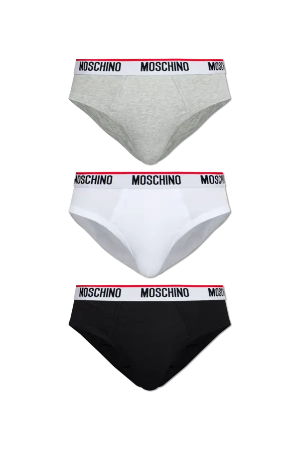 Moschino 3-pack Of Cotton Briefs - Grey