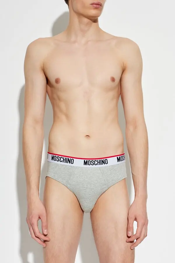 Moschino 3-pack Of Cotton Briefs - Grey