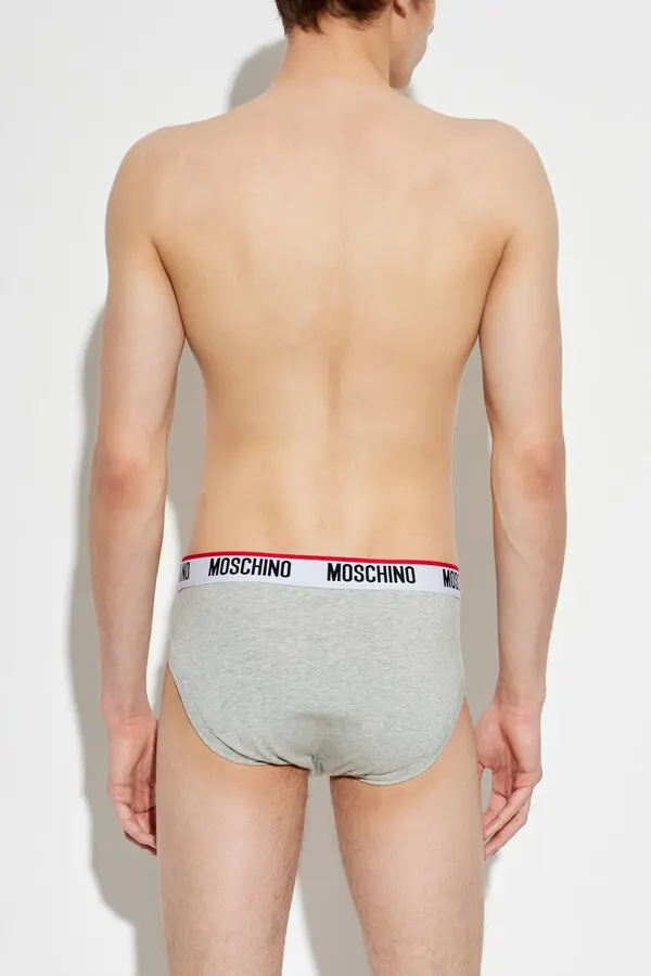 Moschino 3-pack Of Cotton Briefs - Grey
