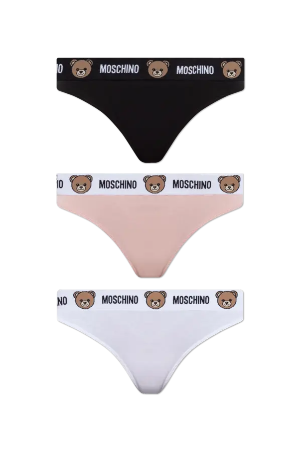 Moschino Three-pack Of Thongs - Black