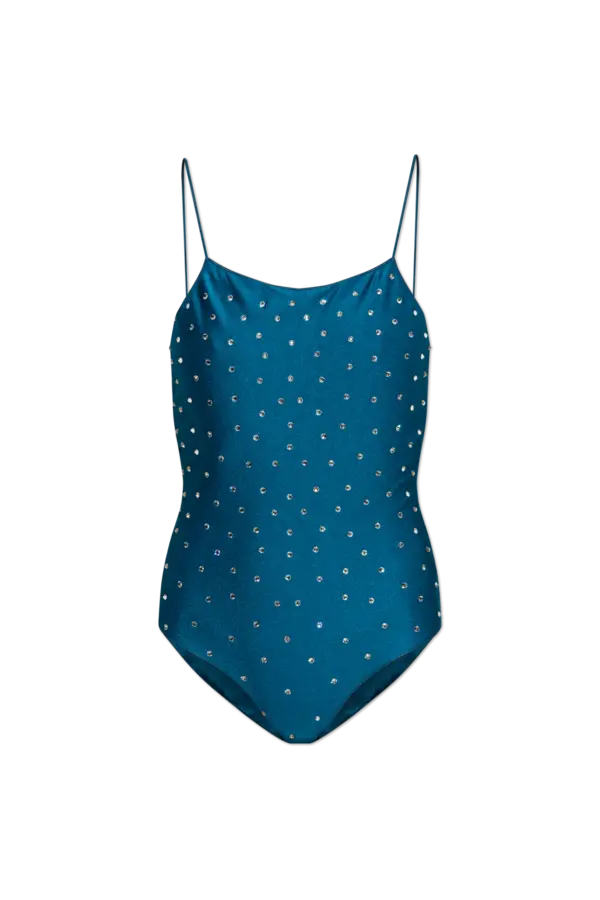 Oseree One-piece Swimsuit With Crystals - Navy Blue