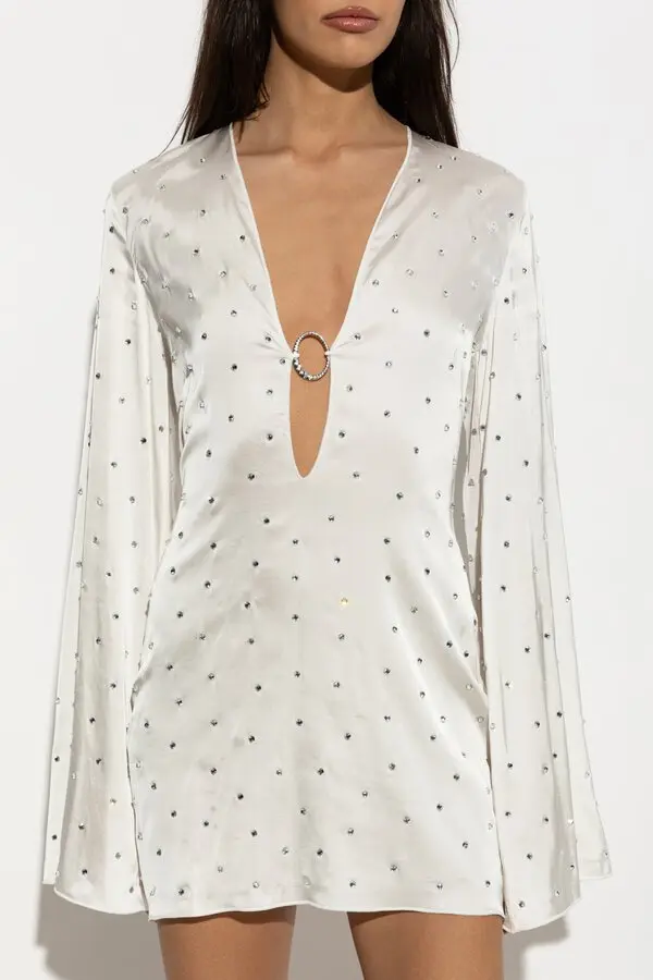 Oseree Crystal-embellished Mini Dress