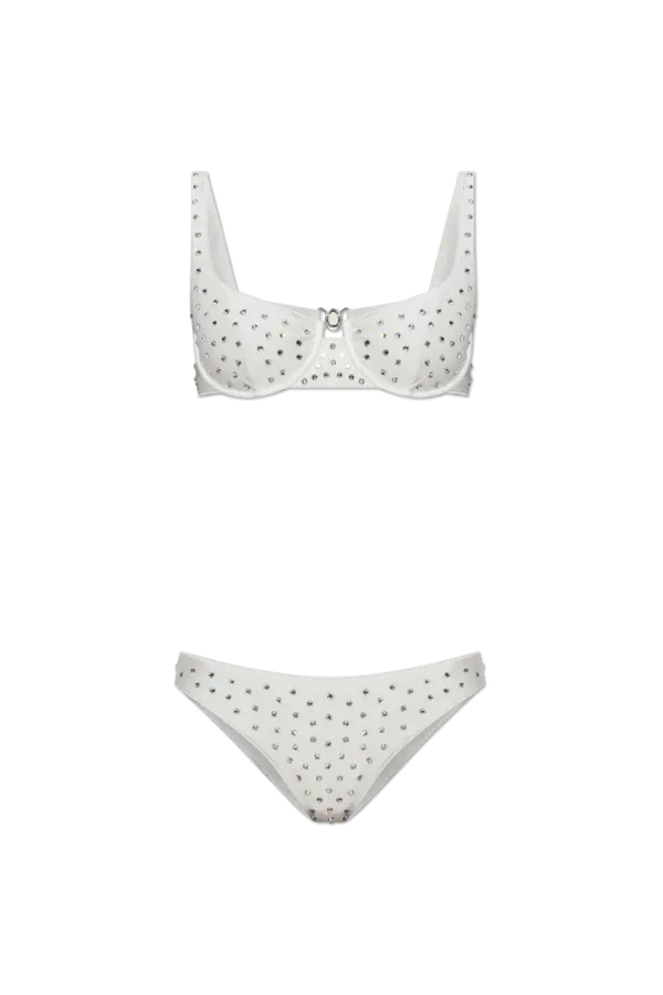 Oseree Crystal-embellished Two-piece Swimsuit - White
