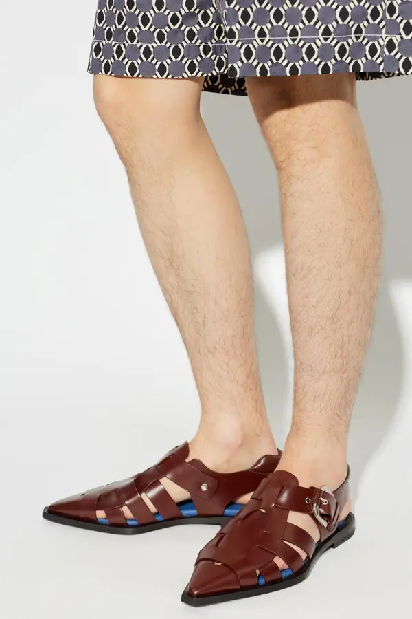 LANVIN Leather Fisherman Sandals - Brown