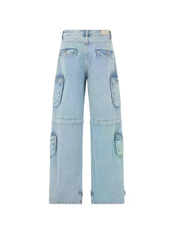 ICON DENIM LOS ANGELES Rosalia Wide-leg Cargo Jeans - Blue