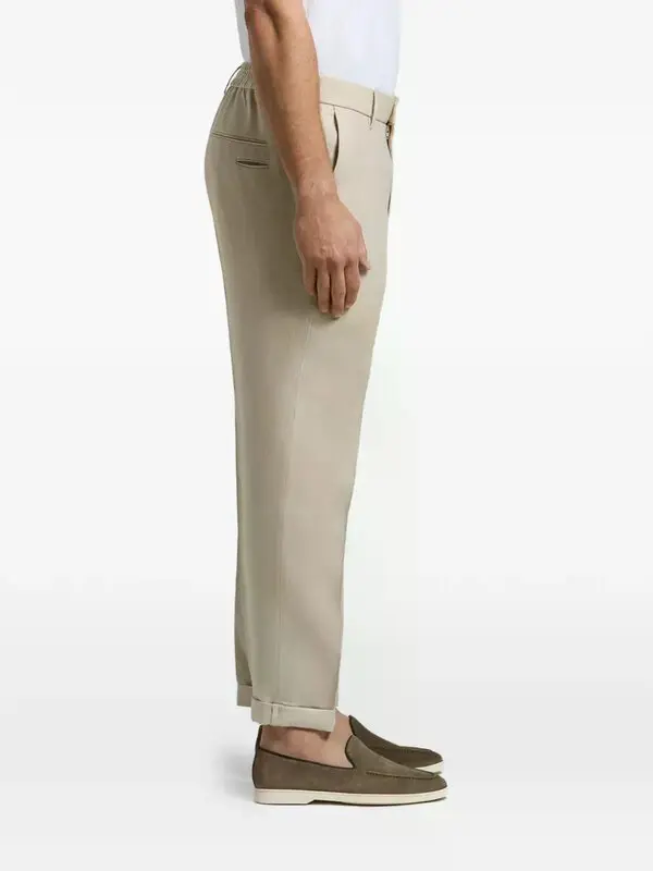 Peserico Elasticated-waistband Turn-up Trousers - Neutrals