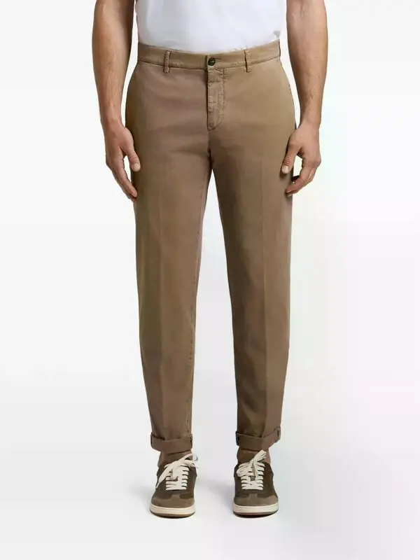Peserico Slim-fit Turn-up Trousers - Brown