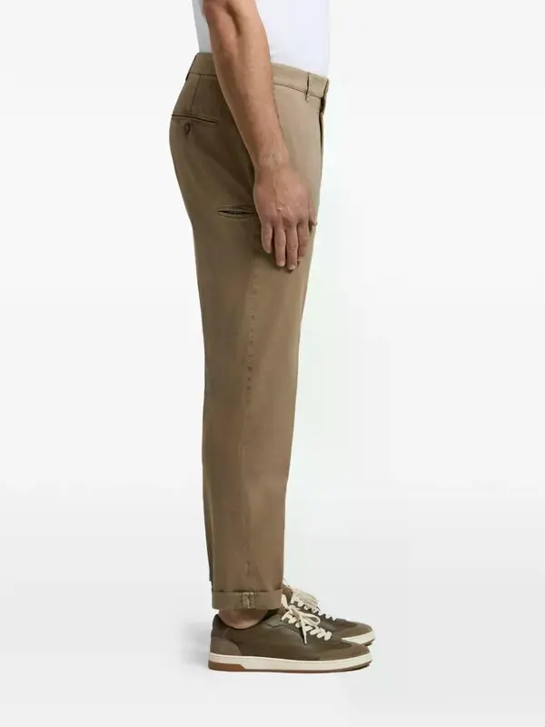 Peserico Slim-fit Turn-up Trousers - Brown
