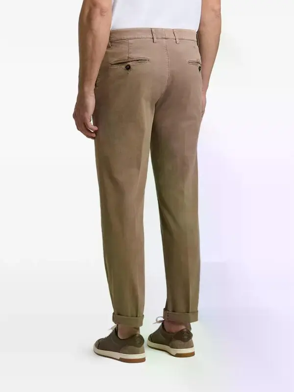 Peserico Slim-fit Turn-up Trousers - Brown