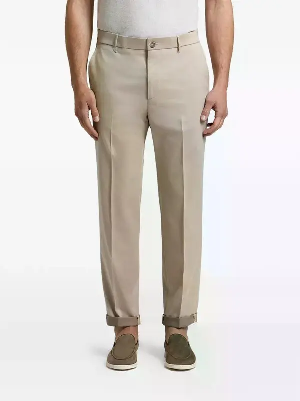 Peserico Pressed-crease Turn-up Trousers - Neutrals