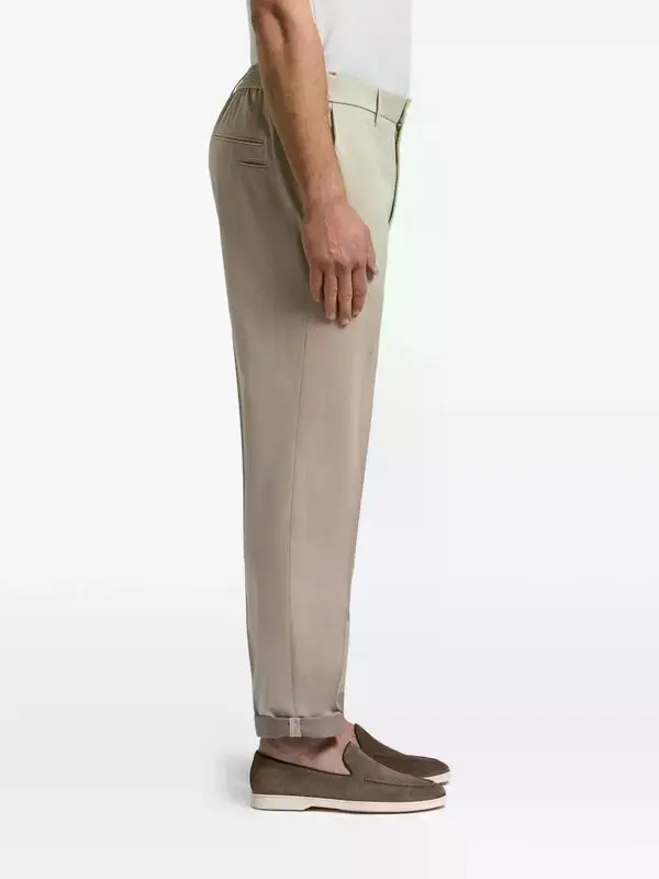Peserico Pressed-crease Turn-up Trousers - Neutrals