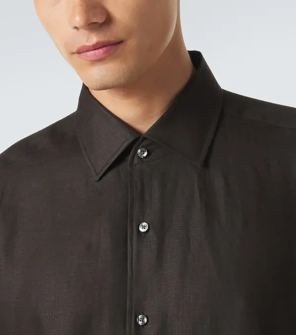 Zegna Linen Shirt - Brown