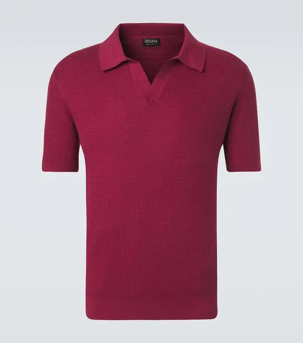 Zegna Knitted Cotton Polo Shirt