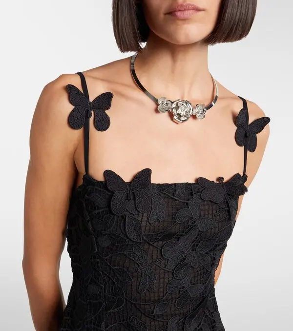 Blumarine Embroidered Lace Mini Dress