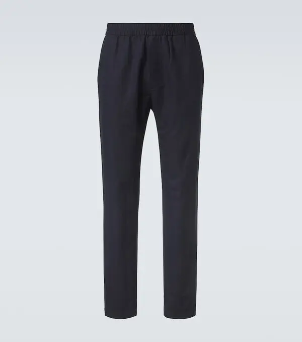 Sunspel Cotton-linen Straight Leg Pants - Blue