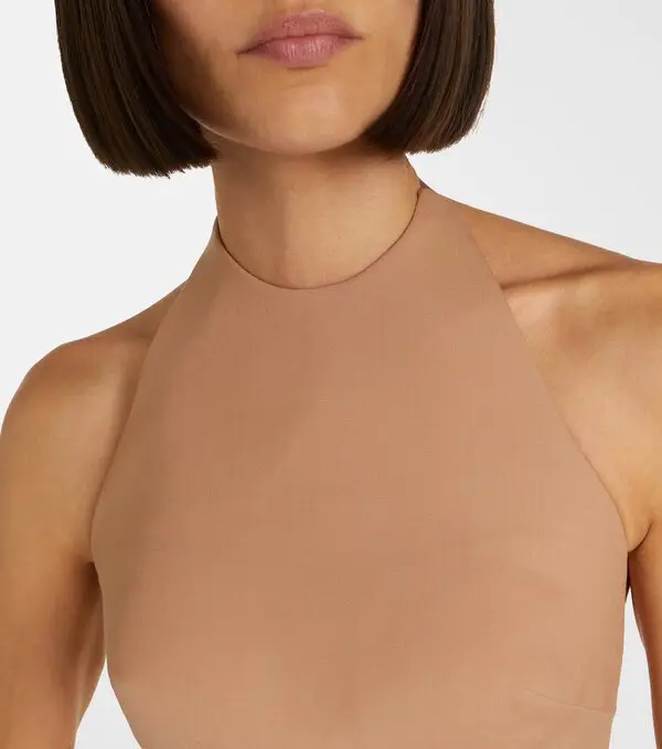 MUGLER Wool-blend Crop Top