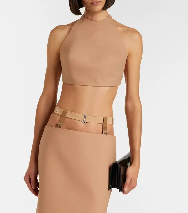 MUGLER Wool-blend Crop Top