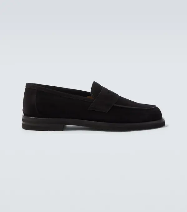 Thom Sweeney Suede Penny Loafers