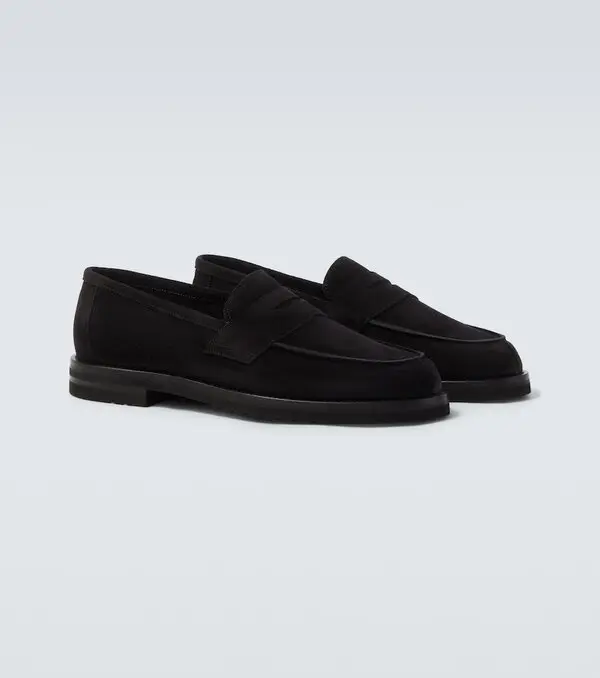 Thom Sweeney Suede Penny Loafers