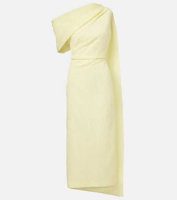 ROKSANDA Maite Caped Cloque Midi Dress - Yellow