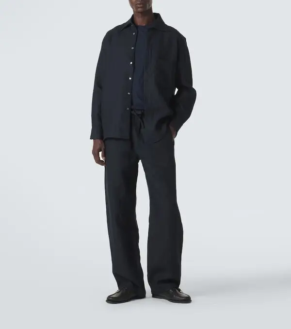 SAMAN AMEL Linen Straight Pants