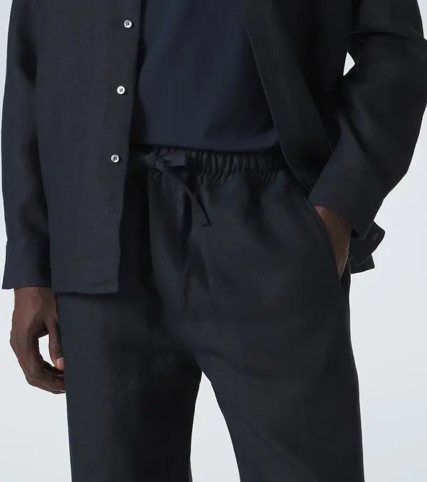 SAMAN AMEL Linen Straight Pants