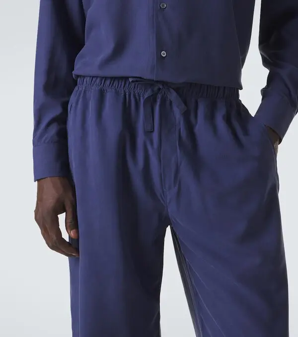 SAMAN AMEL Silk Straight Leg Pants