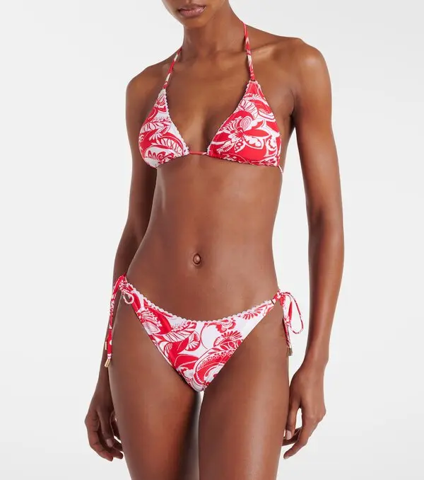 Melissa Odabash Adelaide Floral Bikini Top - Red